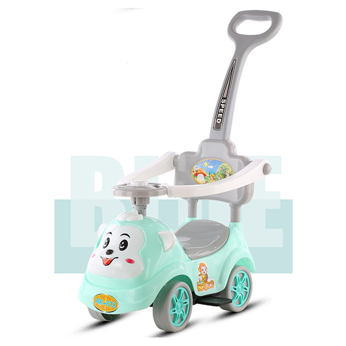 SKM Children's Four-Wheel Push Handle Guardrail Pedal Scooter Car with ...