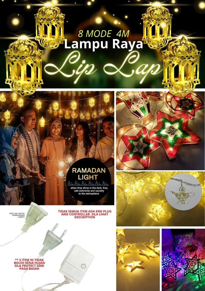 4M Lampu Hari Raya Ramadan Decoration Lampu Hiasan Raya Lampu Lip Lap ...