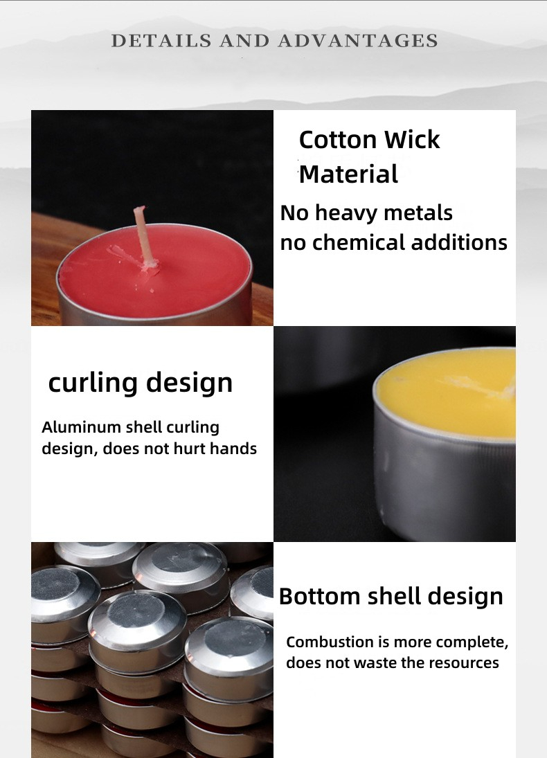 Pure Ghee Candle 1 Hour 6/10/100pcs Wax Stamp Candle Light Scented ...