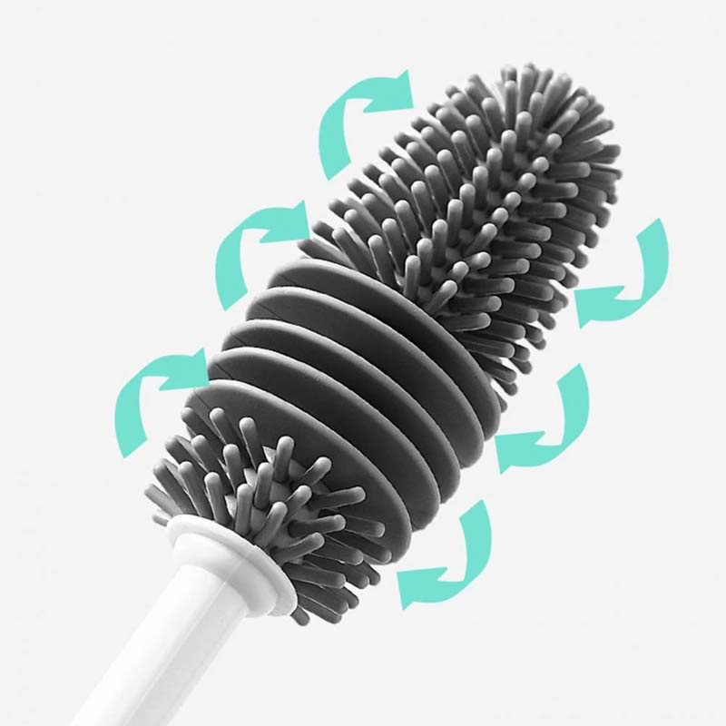 Multifunction 360 Silicone Cup Long Handle Brush Scrubber Clean Milk ...