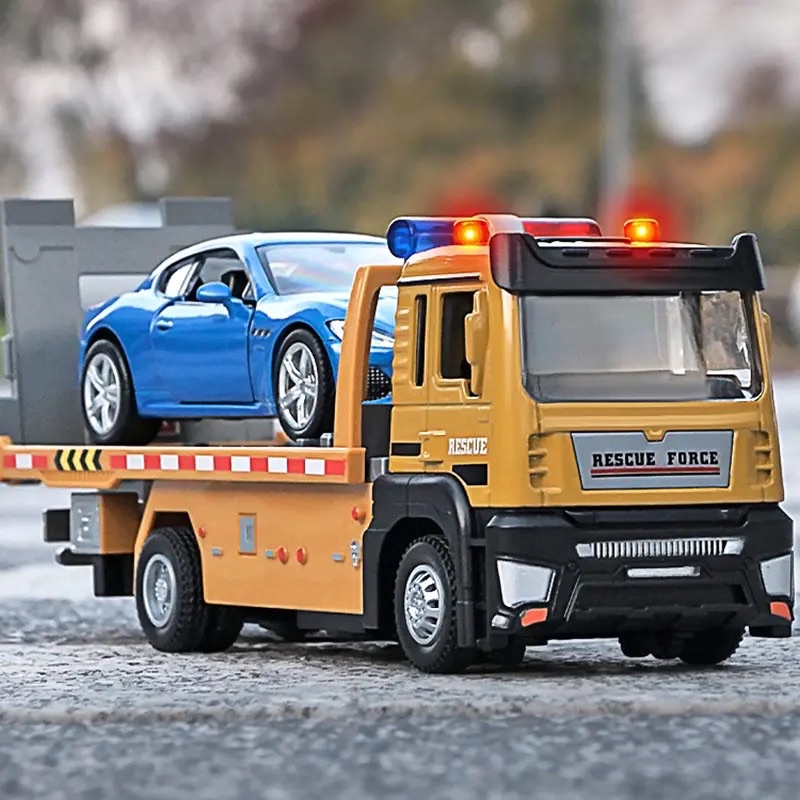 FEO Flat trailer Flatbed Tow truck Car Model Diecast Car Toy Vehicles ...