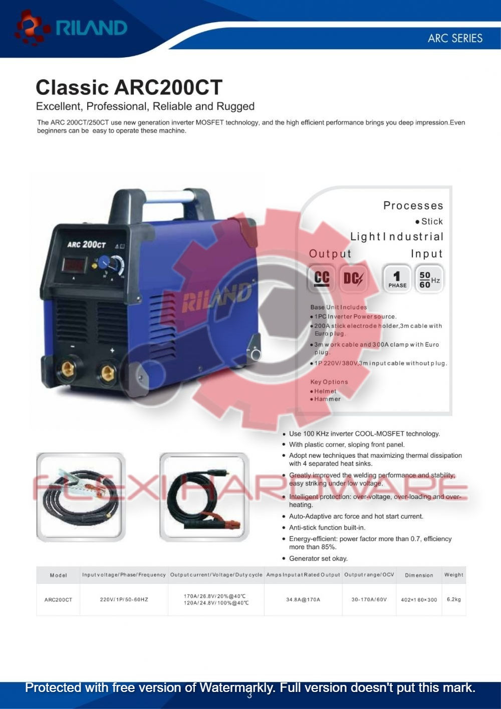 Riland ARC200CT Welding Machine Complete Set (2 Years Warranty ...