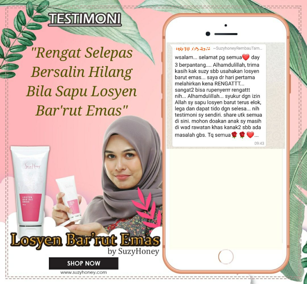 SUZYHONEY KRIM BARUT LEPAS BERSALIN LOSYEN BARRUT EMAS BENGKUNG SET ...