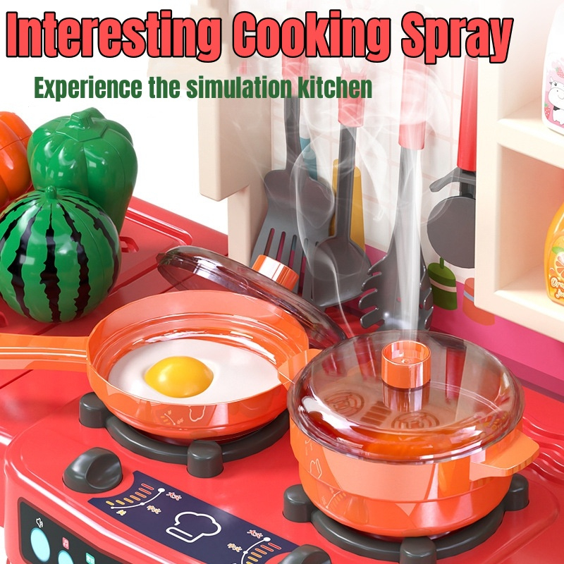 95CM Kitchen play Kids boy girl Kitchen Toy Pretend Play Set Spraying ...