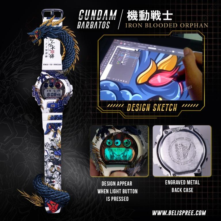 Premium Gundam Barbatos G-Shock Watch Special Custom Design Gundam ...