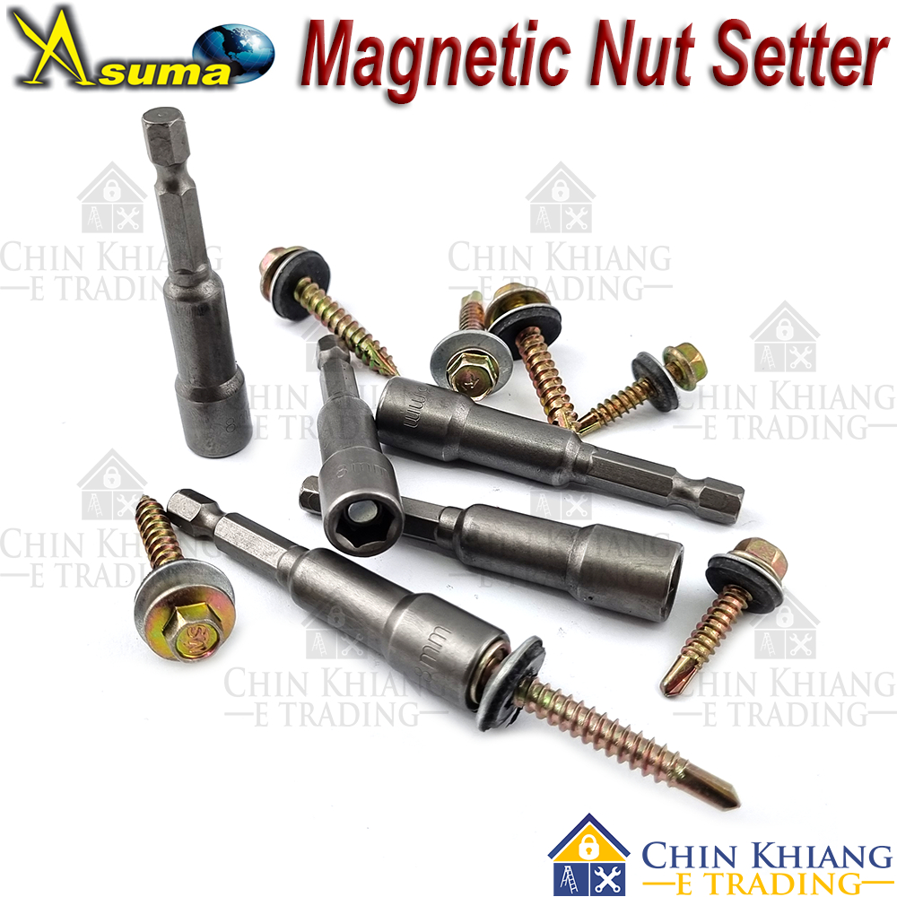 Asuma Magnet Nut Setter Hexagon Socket Screw Driving Bit 8mm 10mm 12mm ...