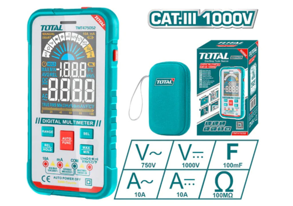 Total Digital Multimeter TMT47503 Voltage Tester 6000 Counts Digital ...