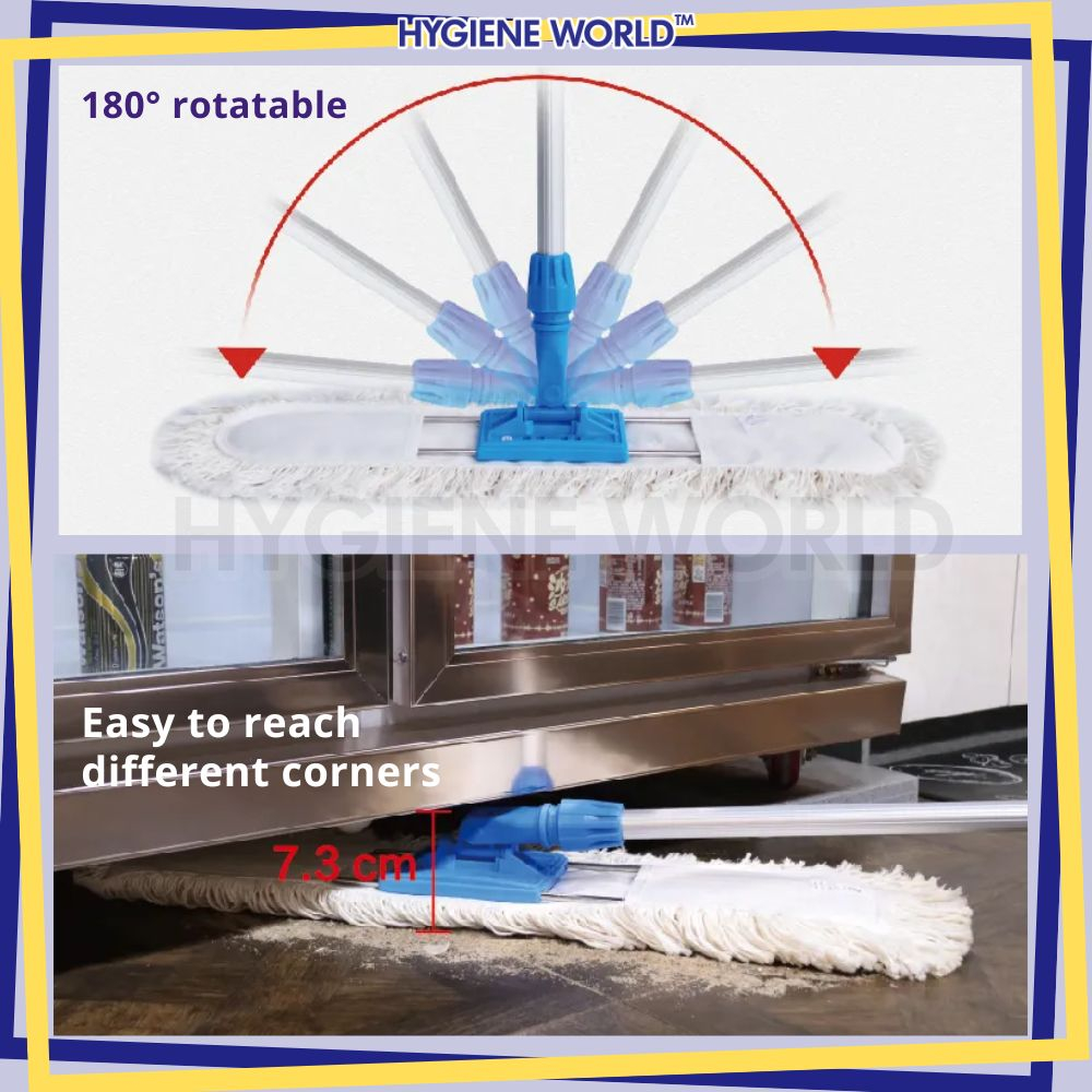 Dust Mop Complete 60cm 80cm / Cotton Dust Mop Set / Flat Mop / Cleaning ...