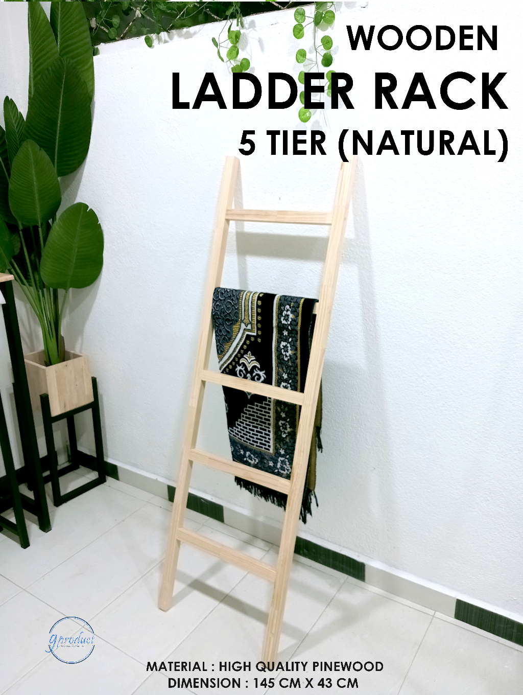 RUSTIC LADDER TOWEL RACK | RAK TUALA TANGGA HIASAN | HOME DECO | DEKO ...