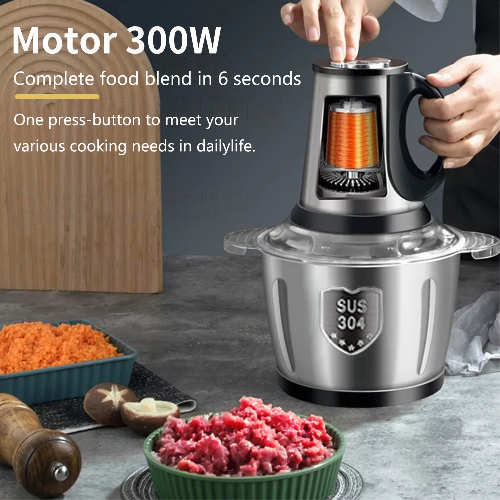 Swiss Thomas Chopper Food Processor 2L 3L Blender Mini Pounder Food Chopper Grinders Machine ...