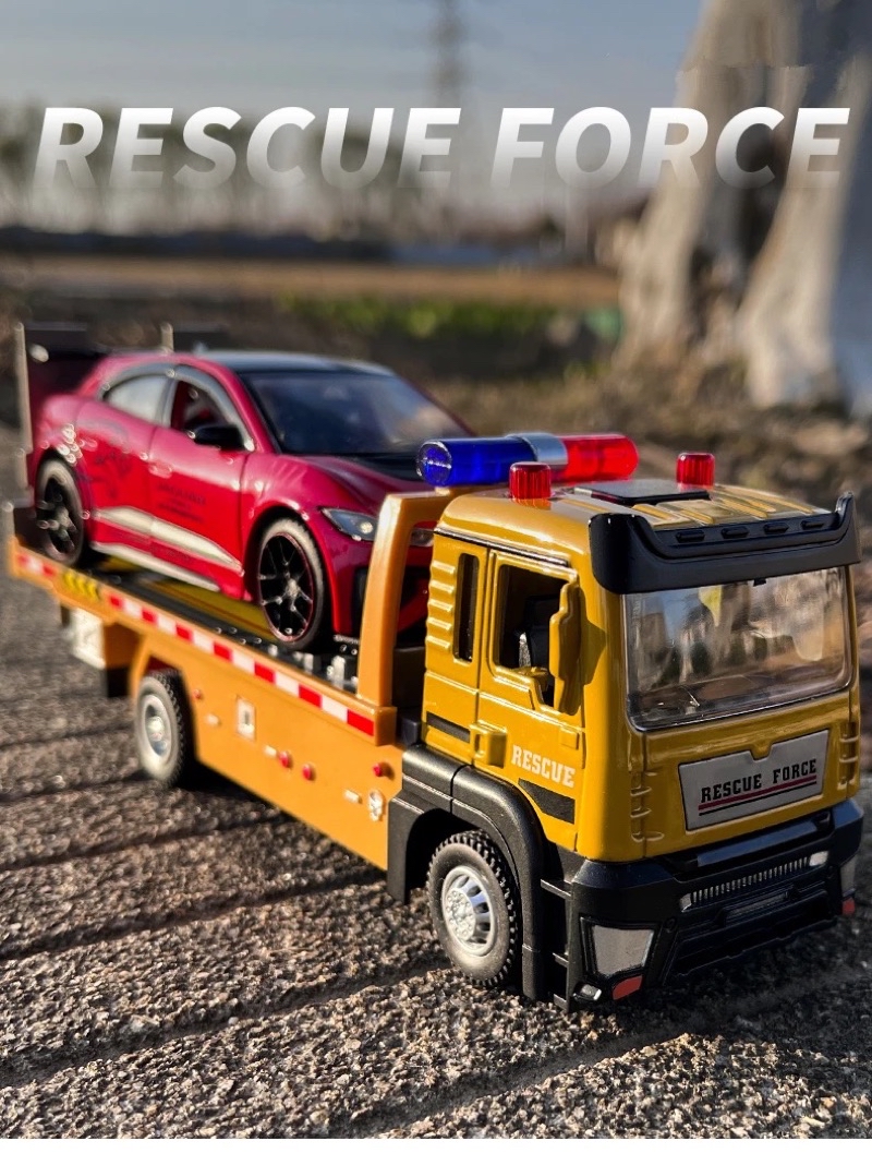 FEO Flat trailer Flatbed Tow truck Car Model Diecast Car Toy Vehicles ...