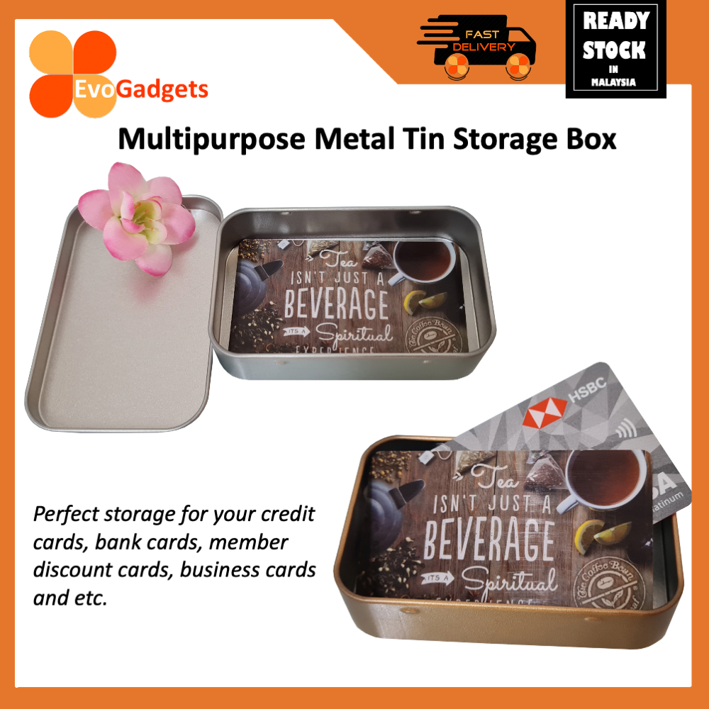 Metal Tin Storage Box / Rectangular Small Container / Multipurpose ...