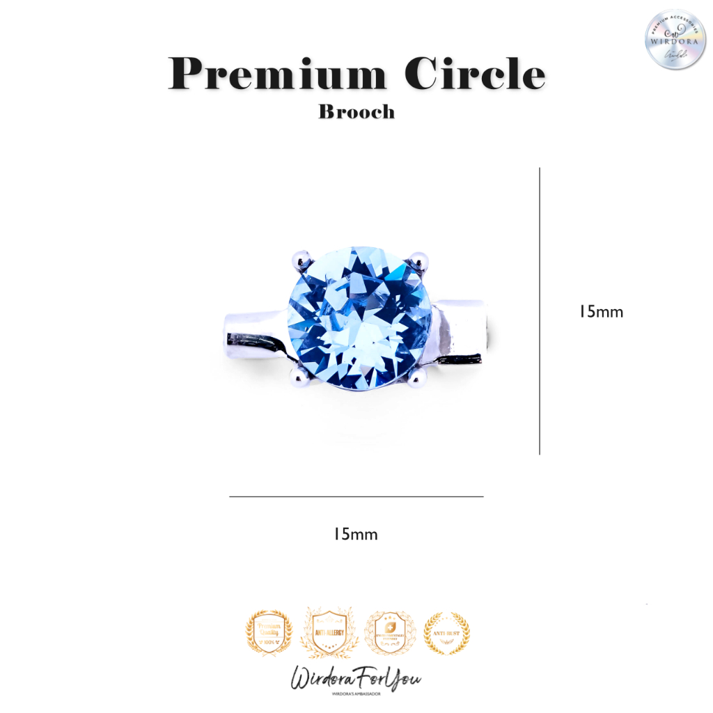 WIRDORA CIRCLE PREMIUM BROOCH WITH CERTIFIED AUTHENTIC CRYSTALS / HIJAB ...