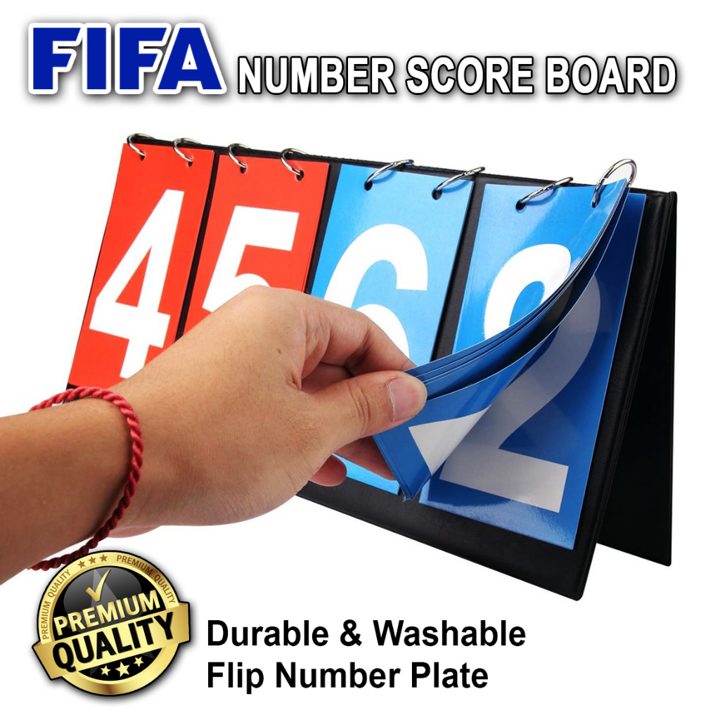 FIFA Premium Sports 4 6 Digit Number Flipping Scoreboard Sport Soccer ...