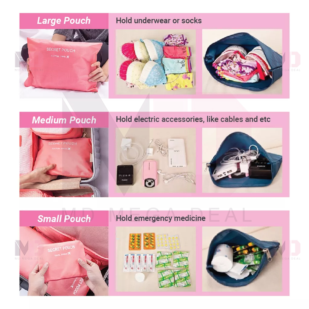 《Mega Deal》 6 in 1 Korean Travel Packing Clothes Storage Organizer Bag ...