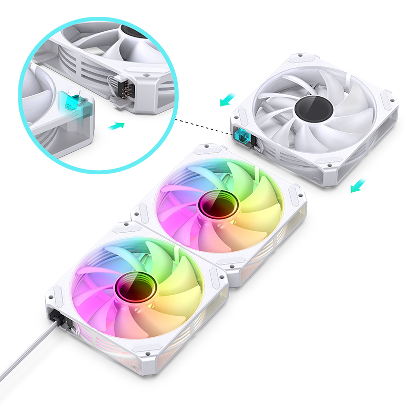 Jonsbo ZG-120 3 Pin ARGB PWM 12cm Reverse Fan / Building Block Fan ...