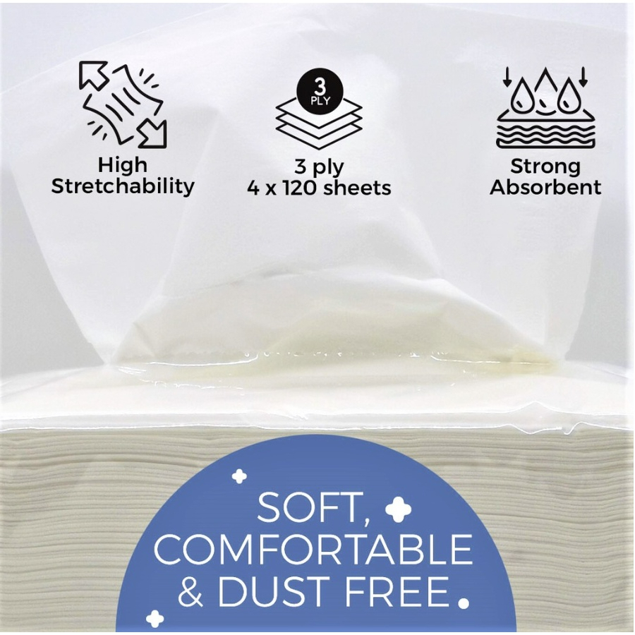 360 SHEETS 120 PULLS 3 PLY Wood Pulp Facial Tissue Premium Tissue Cheap ...