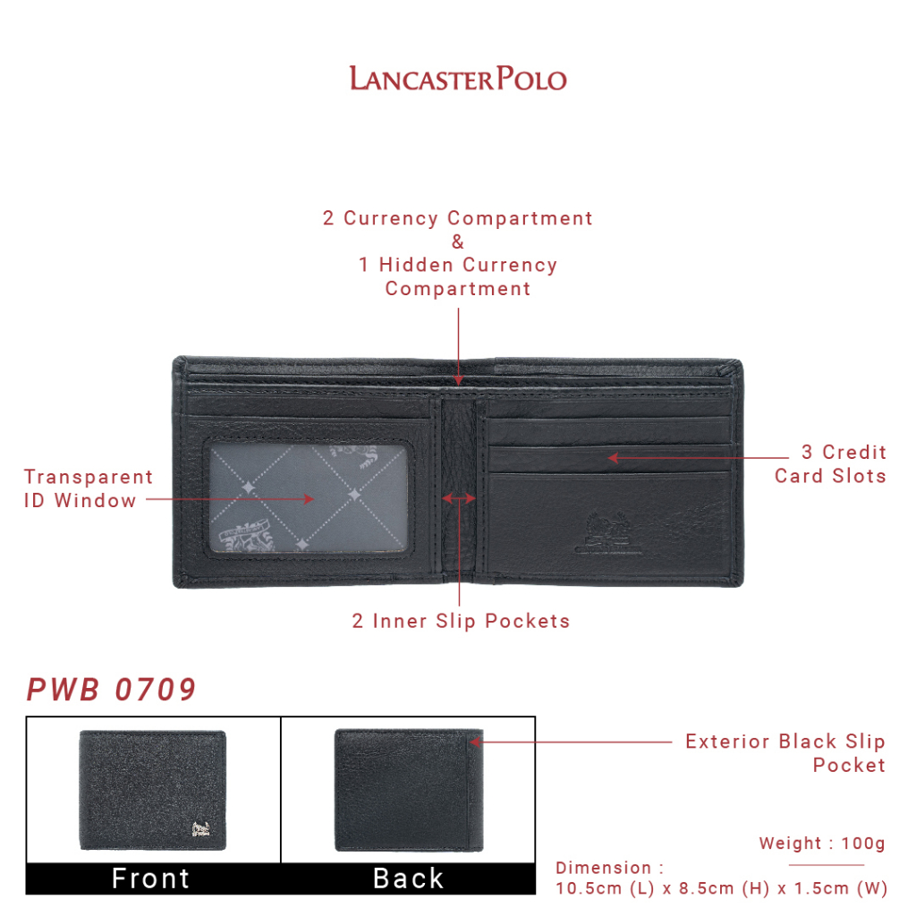 Lancaster Polo Top Grain Leather RFID Blocking Bi-Fold Wallet for Man ...