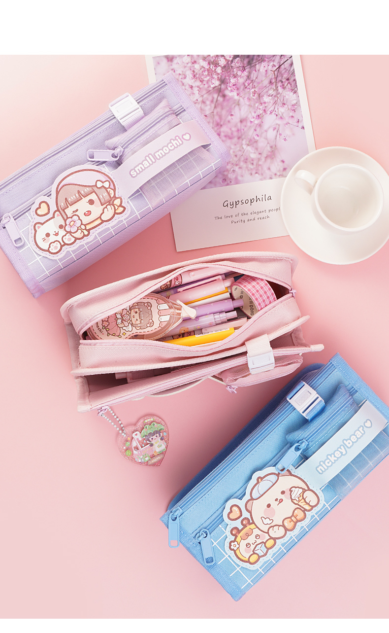 Small Mochi Pencil Case Cute Pencil Box Cute Pen Case Large Capacity Organizer Zipper Bag Free ...