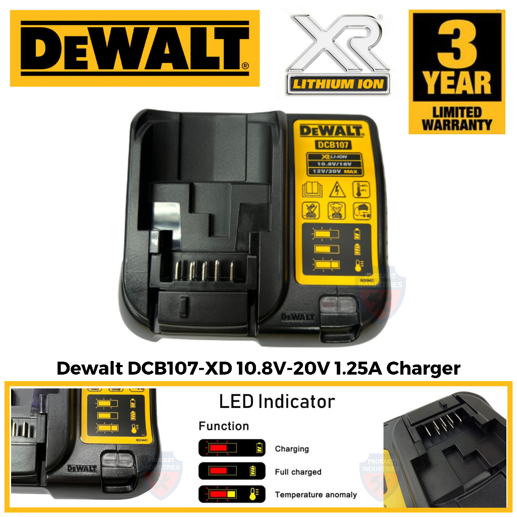 DEWALT DCB107-XD 10.8V-20V MULTI VOLTAGE XR LI-ION BATTERY CHARGER ...