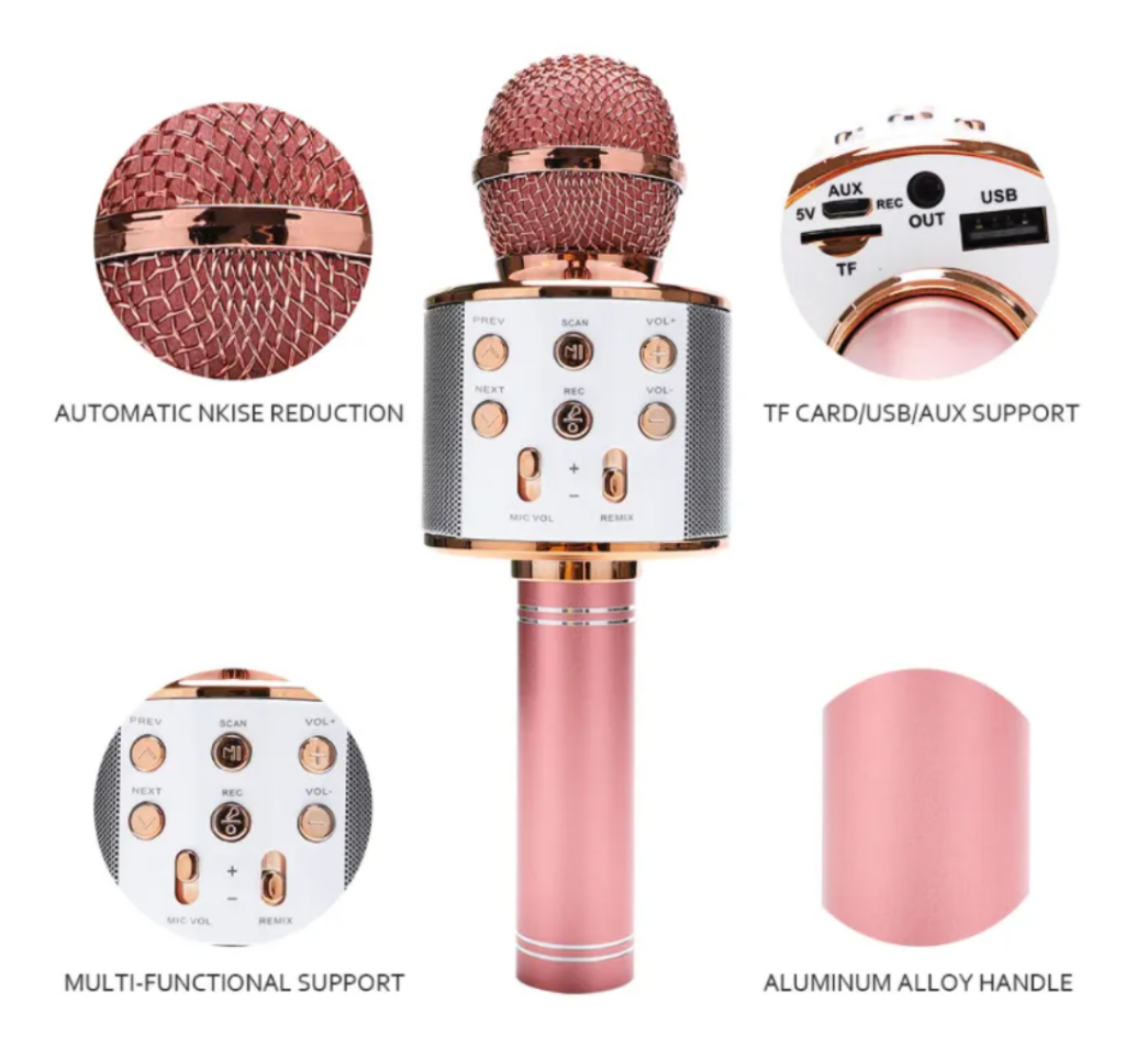 WS858 Wireless Microphone Karaoke with Speaker Bluetooth Singing Mic Mikrofon Sing 麦克风K歌唱歌 ...