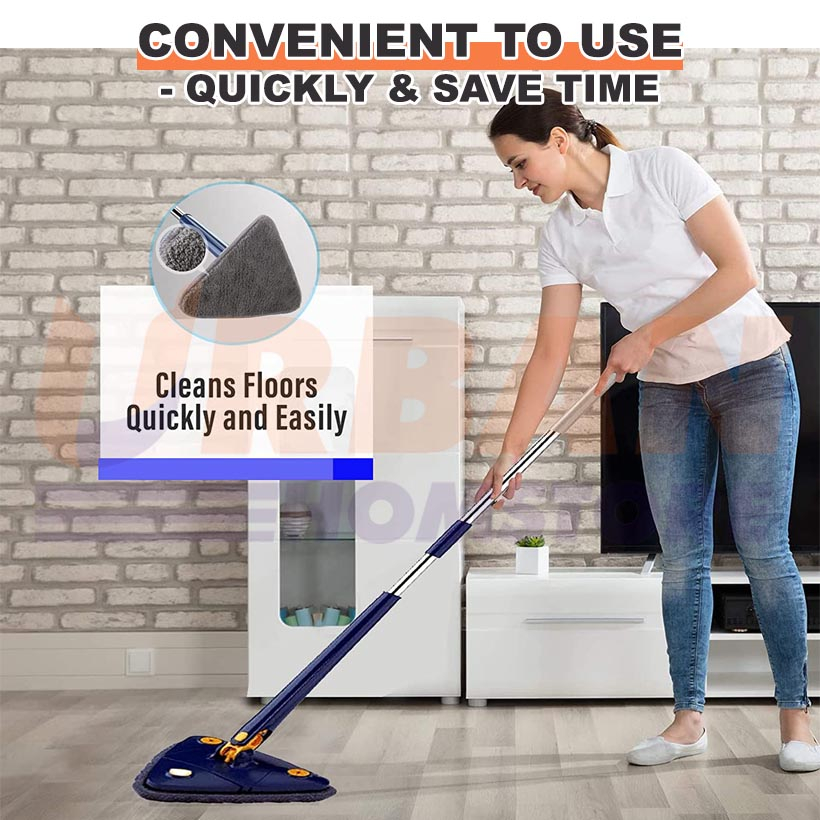 UBH Triangle Floor Squeeze mop lantai 360 Rotatable Hands-free Pull ...