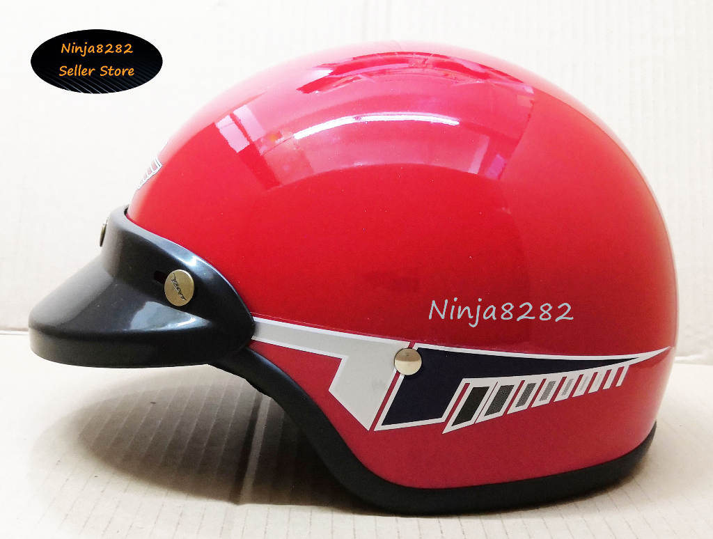 Laser Helmet Half Cut ( Red / Merah ) SGV LASER XDOT SWAN KHI VESPO MHR ...