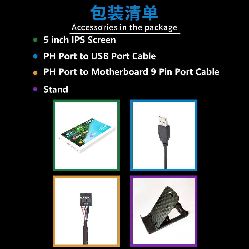 Turing 5 inch IPS Sensor Panel Display Smart Screen Monitor Dynamic ...