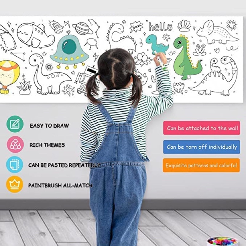 Stickable Coloring Paper Roll/ Children's Drawing Roll Coloring Paper ...