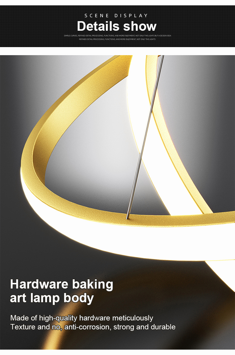 Ceiling light Lampu Ceiling Modern Pendant Lamp Led Rings Circle ...