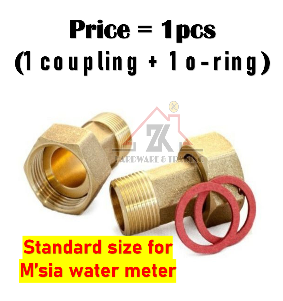 3/4 "X 1/2" Brass Water Meter Coupling Fitting Nut Meter Socket ...