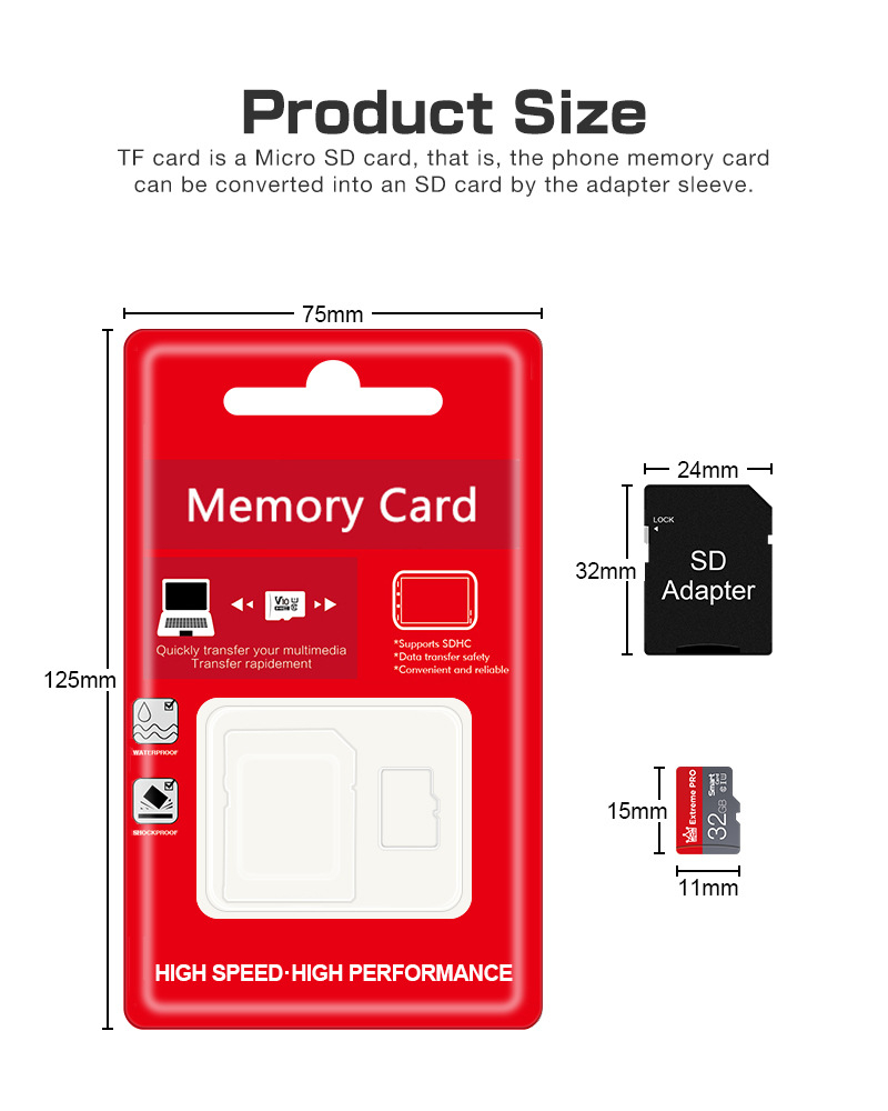 Extreme Pro Memory Card 32GB High Speed High Performance with SD ...