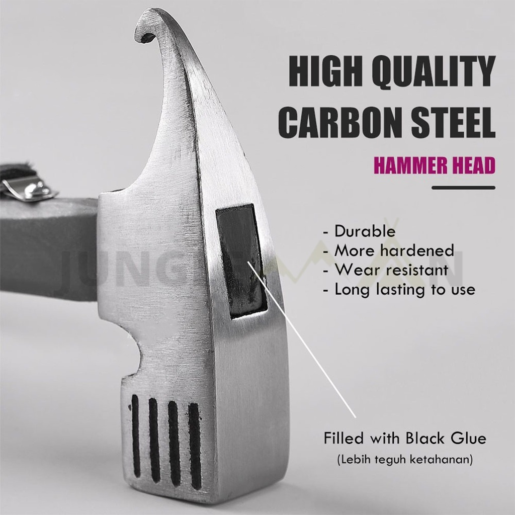 JUNGLEMAN Camping Hammer Multi-purpose Peg Hammer Heavy Duty Tukul Besi ...