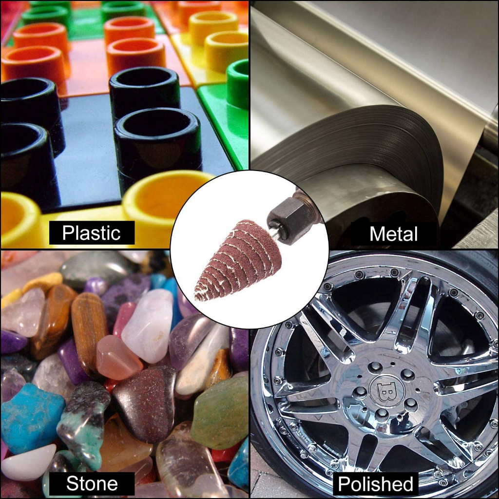 6mm Tapered Cone Grinding Head Sanding Sandpaper Burr Flap Wheel ...