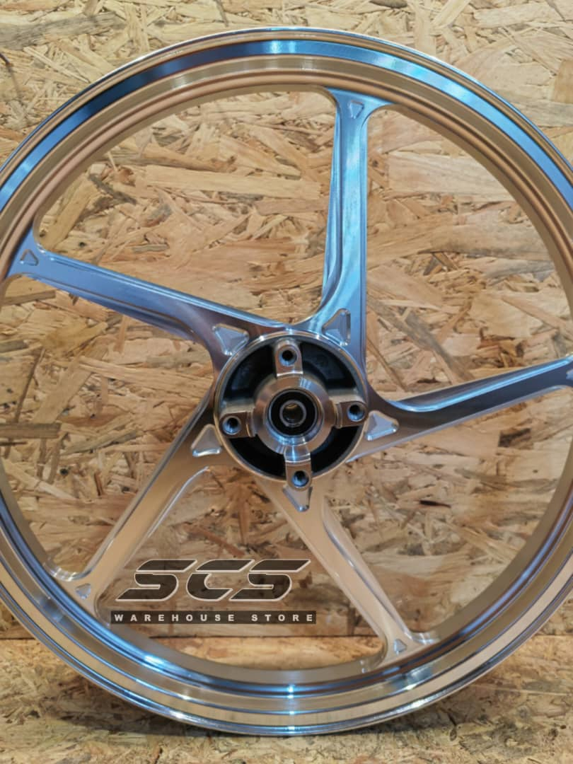 HONDA RS150 AJI RACING Sport Rim Chrome Silver FORGED 160/185/17' CR 511 FG 511 Motor ...