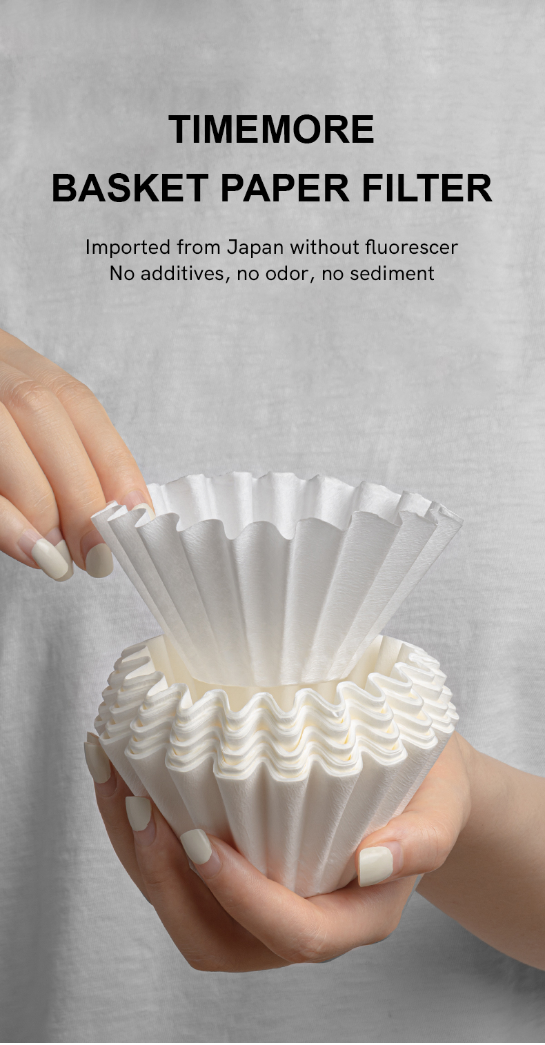 TIMEMORE Wave Basket Paper Filter 01, Box of 50 pcs (Compatible with ...