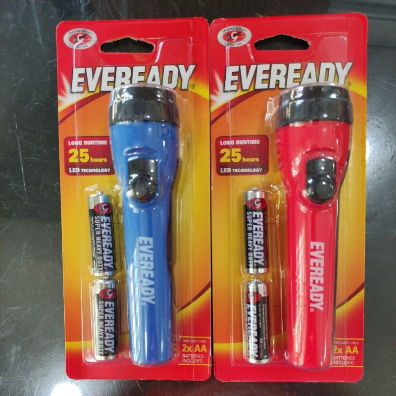 ORIGINAL : EVEREADY LED TORCH LIGHT with 2AA/2D/2AAA SIZE BATTERY 2'S ...