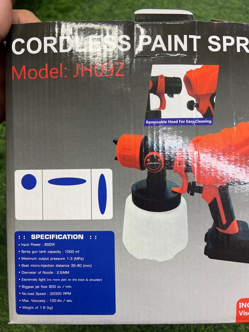 PA Premium Cordless Electric Spray Gun High Power Home Paint Sprayer ...