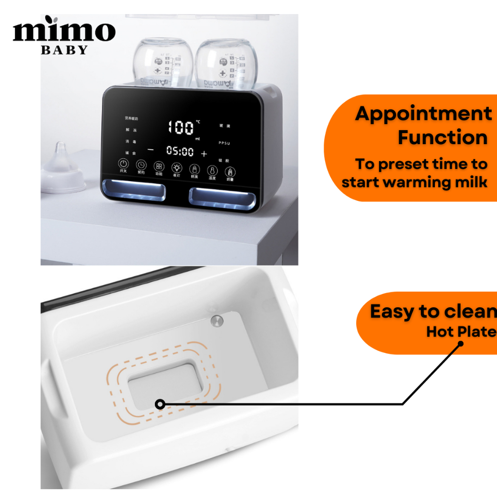 Mimo Baby Smart Sleek AI Milk Warmer & Sterilizer, Fast Warming & AI ...