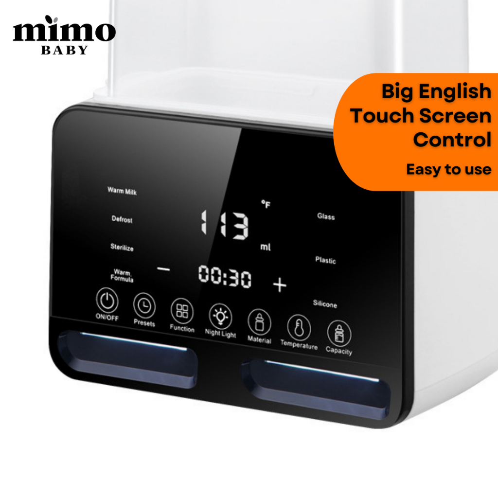 Mimo Baby Smart Sleek AI Milk Warmer & Sterilizer, Fast Warming & AI ...