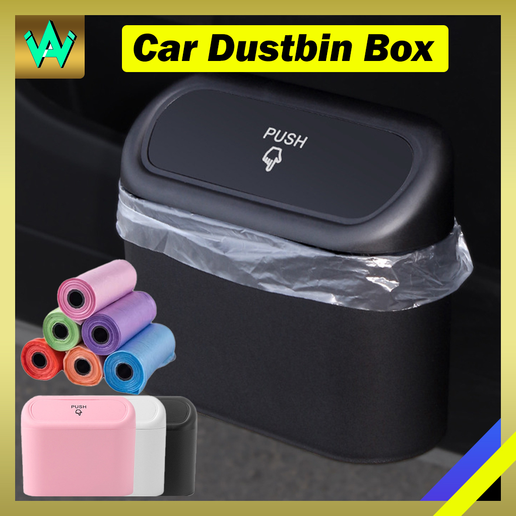 Car Dustbin Box Trash Bin Rubbish Box Mini Hanging Back Seat Waterproof ...