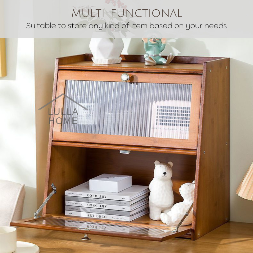 LullaHome Minimalist Muji Nordic Bamboo Cabinet Kitchen Pantry ...