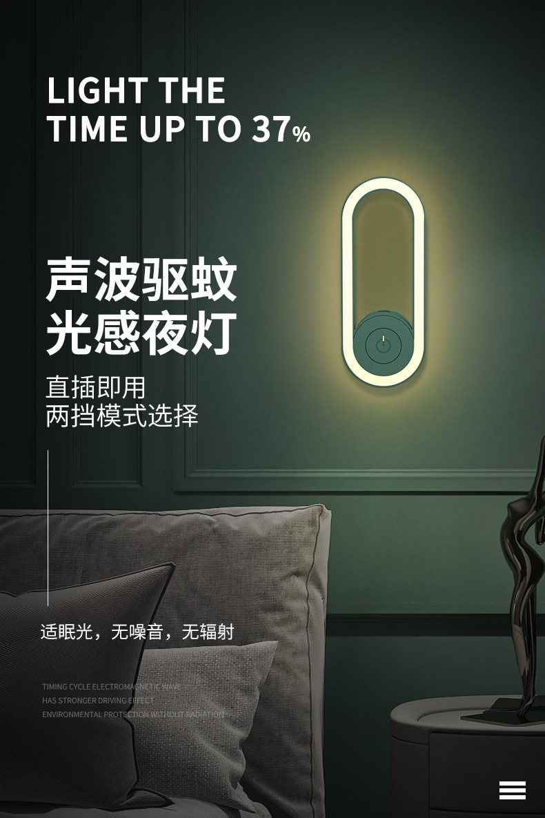 Baby Mini Ultrasonic Mosquito Repellent Mother Insect Repellent Lamp Eye Protection Soft Night ...