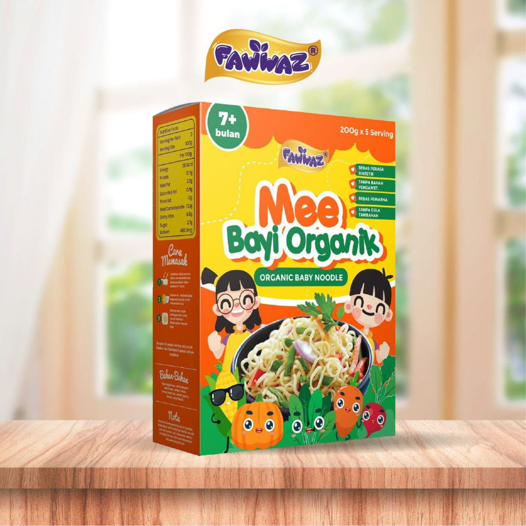 ORGANIC BABY NOODLE FAWWAZ MIX FLAVOUR FOR BABY 7M+ MEE BAYI ORGANIK ...