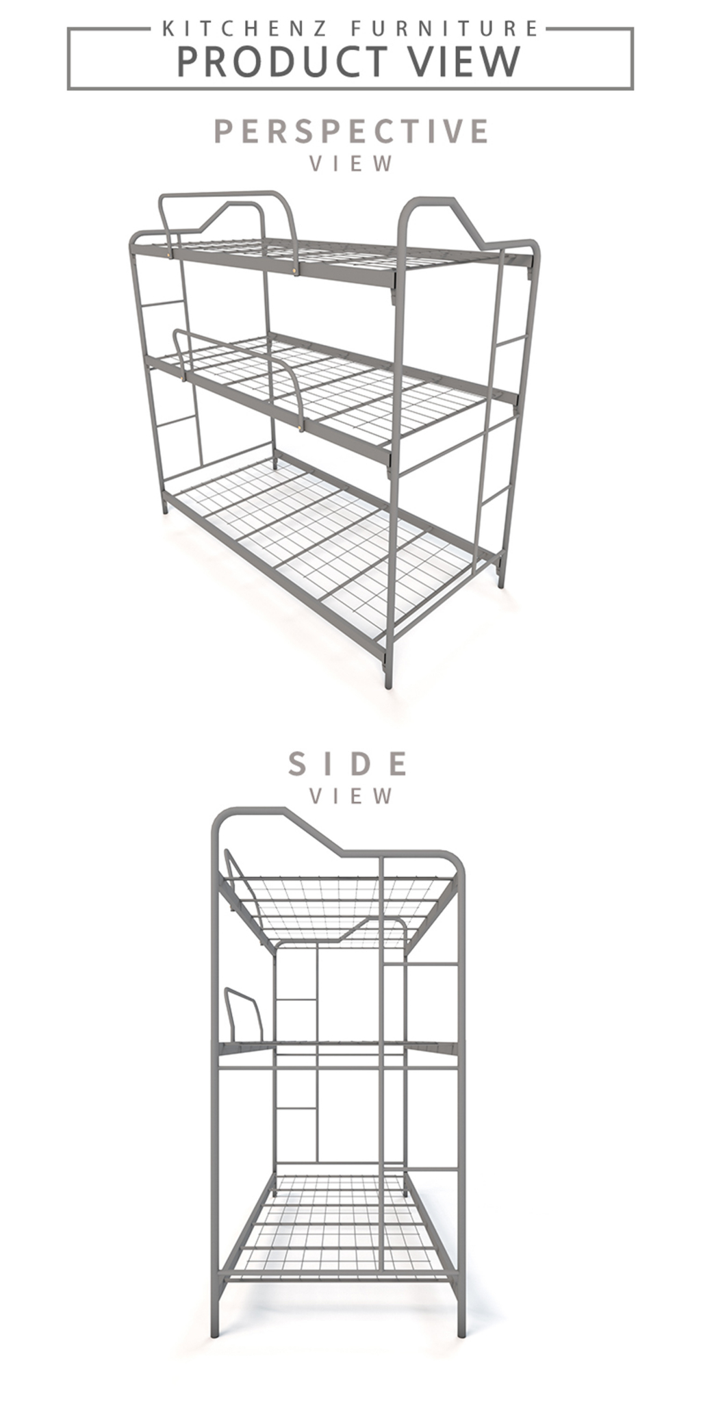 KitchenZ 3V Triple Decker Bed Bunk Bed Double Decker Bed katil 3 ...
