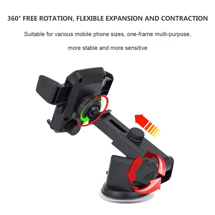 360 Degree Rotating Multi-surface Silicone Sucker Adjustable Car Phone Holder Long Neck One ...