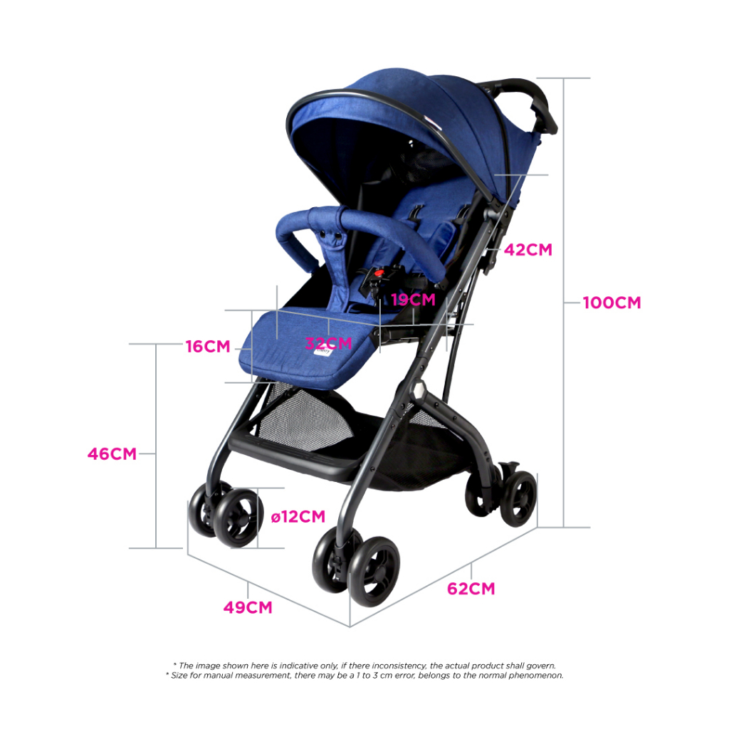 Sweet Cherry Compact Fold Baby Stroller Suitable from Newborn to 22kg ...