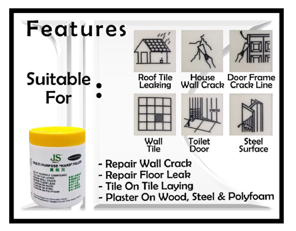 AJ Filler Waterproof Cement Repair Crack Roof Leaking Simen Ubat ...