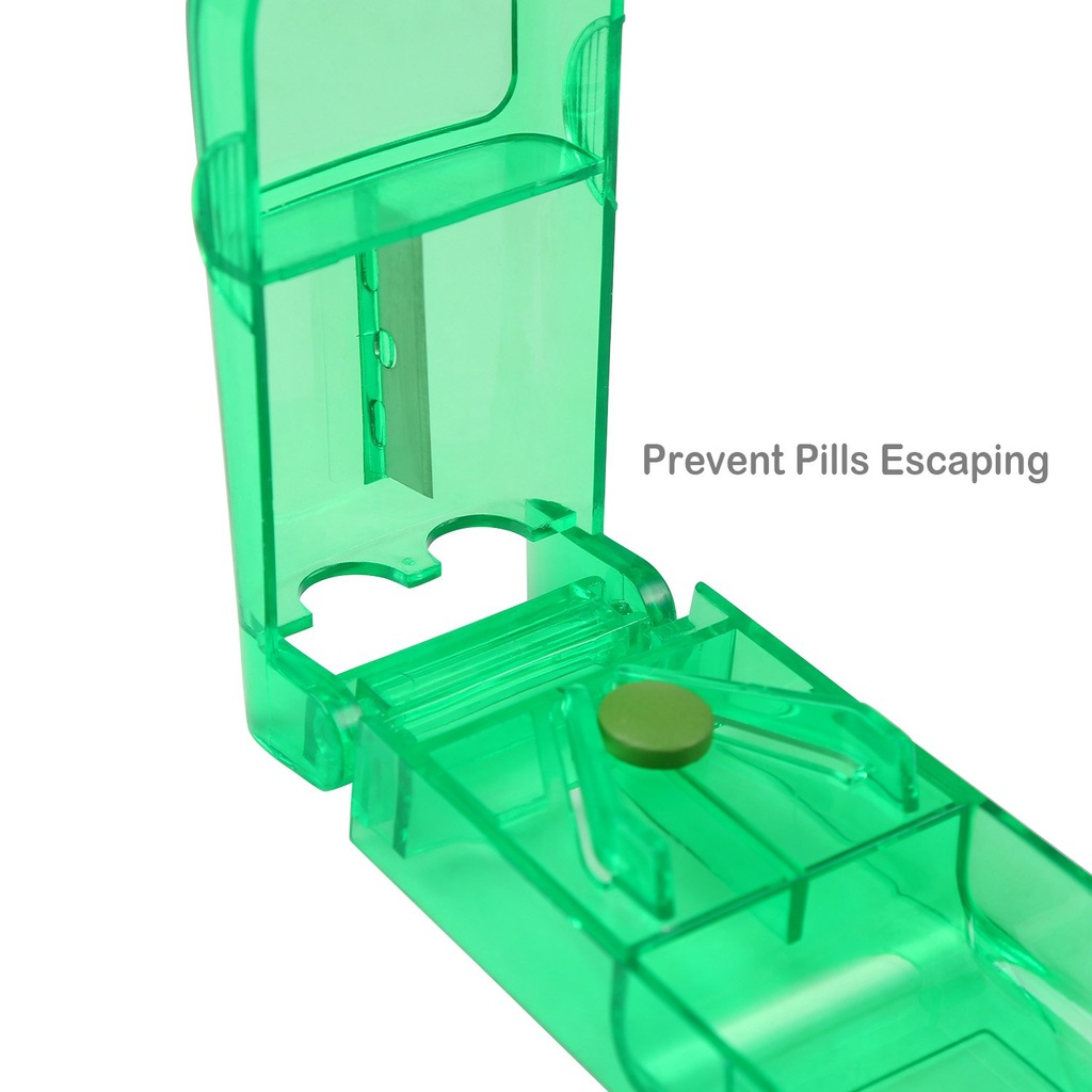 Pill Cutter Medicine Splitter Case Supplement Separator Pemotong Kes ...