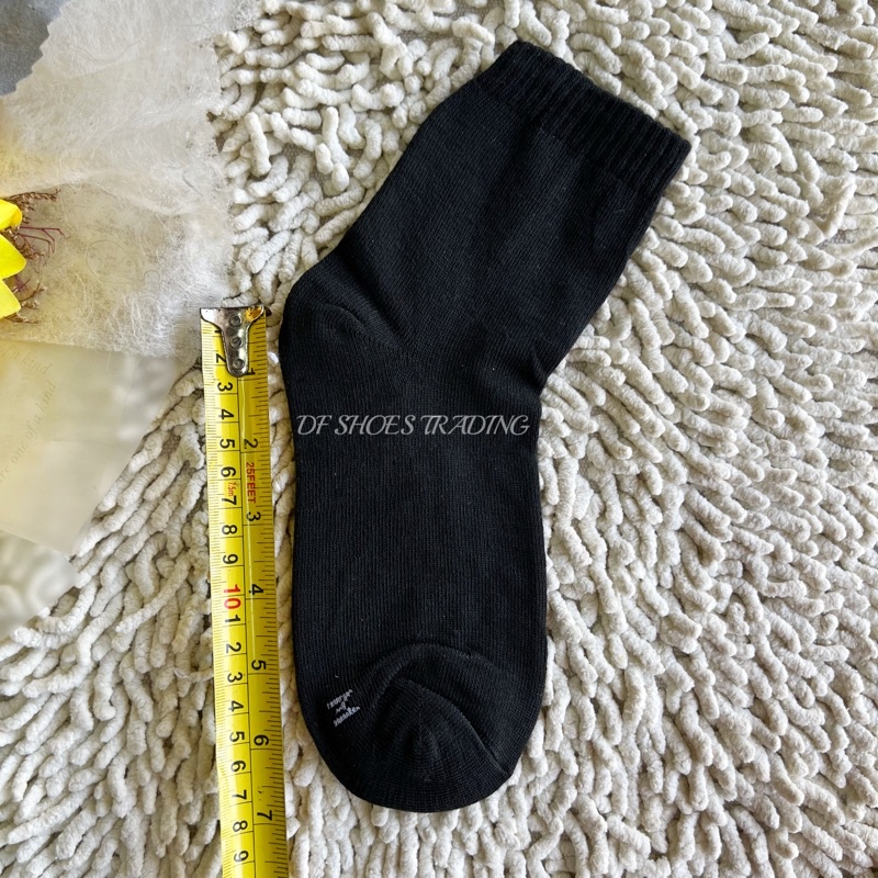 🎋 3 Pairs Unisex Bamboo Charcoal Fibre Full Black Socks Stocking ...